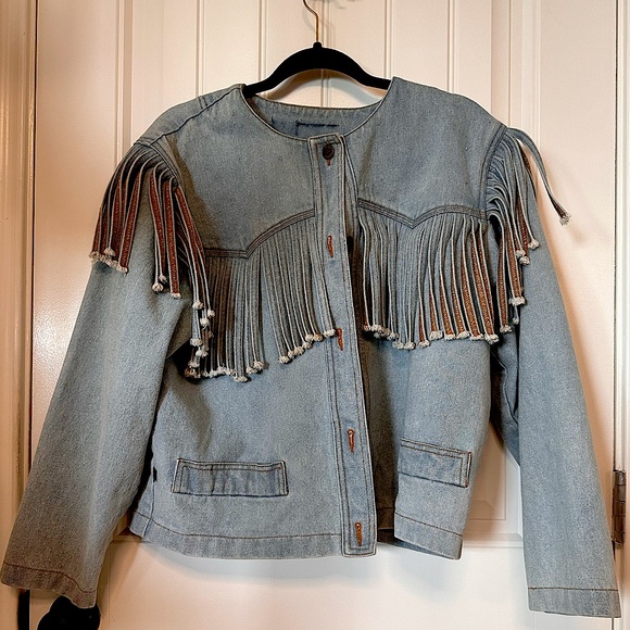Palmer Jeans | Jackets & Coats | Rare Vintage Denim Fringe Jacket ...